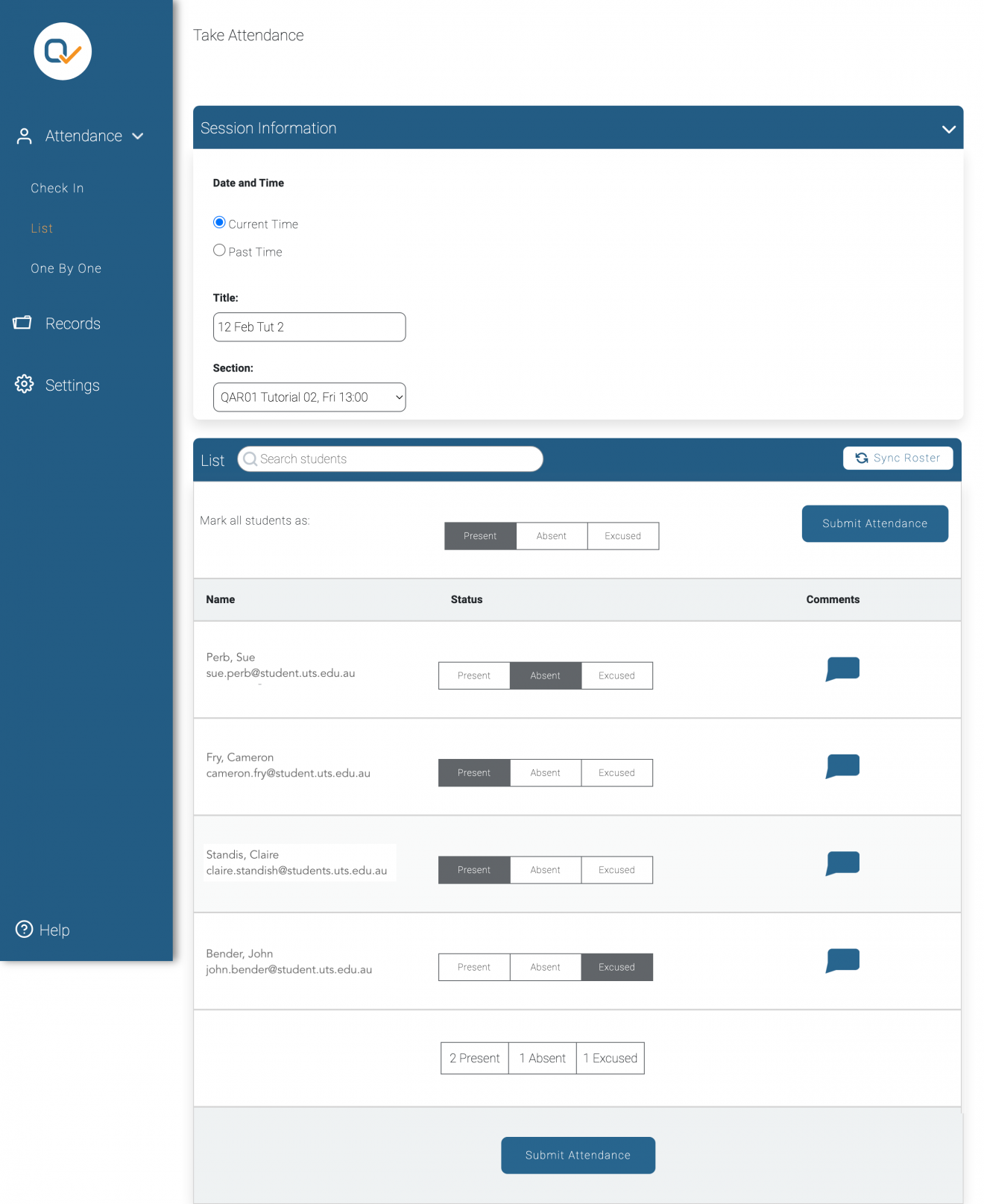 Take attendance in Qwickly – Education Express